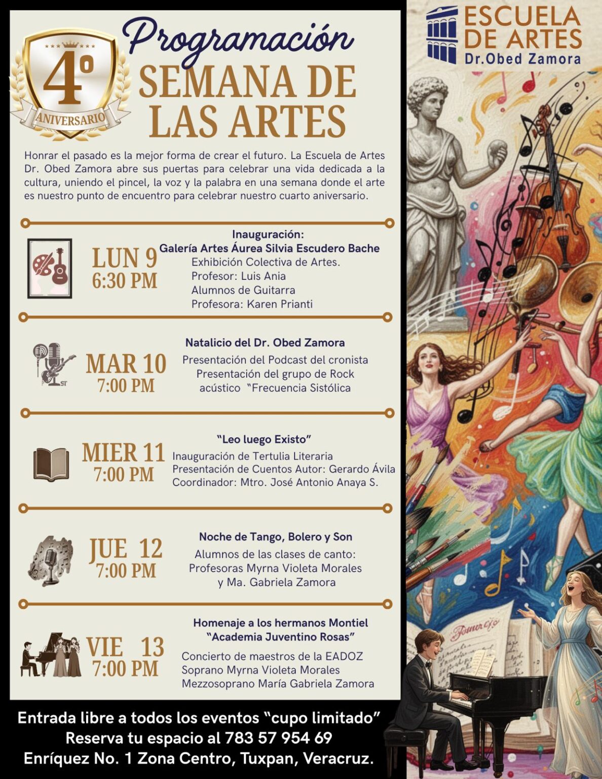 Anuncian en Tuxpan la Semana de las Artes 2026 y el 4º aniversario de ...